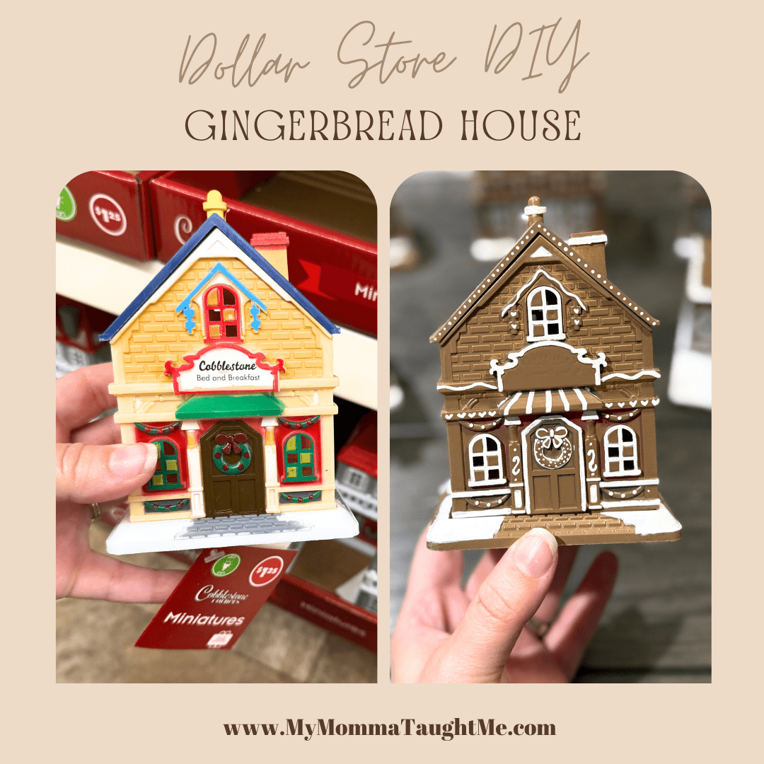 Dollar Store DIY Mini Gingerbread House - My Momma Taught Me